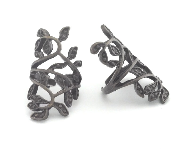 Leaf Leaves Branch Ring Adjustable 42mm Antique Bronze - Etsy