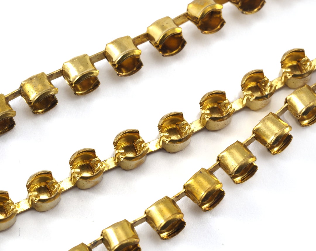 Empty Cup Chain - Empty Rhinestone Chain SS14 (3.5mm Setting) Raw Brass ...