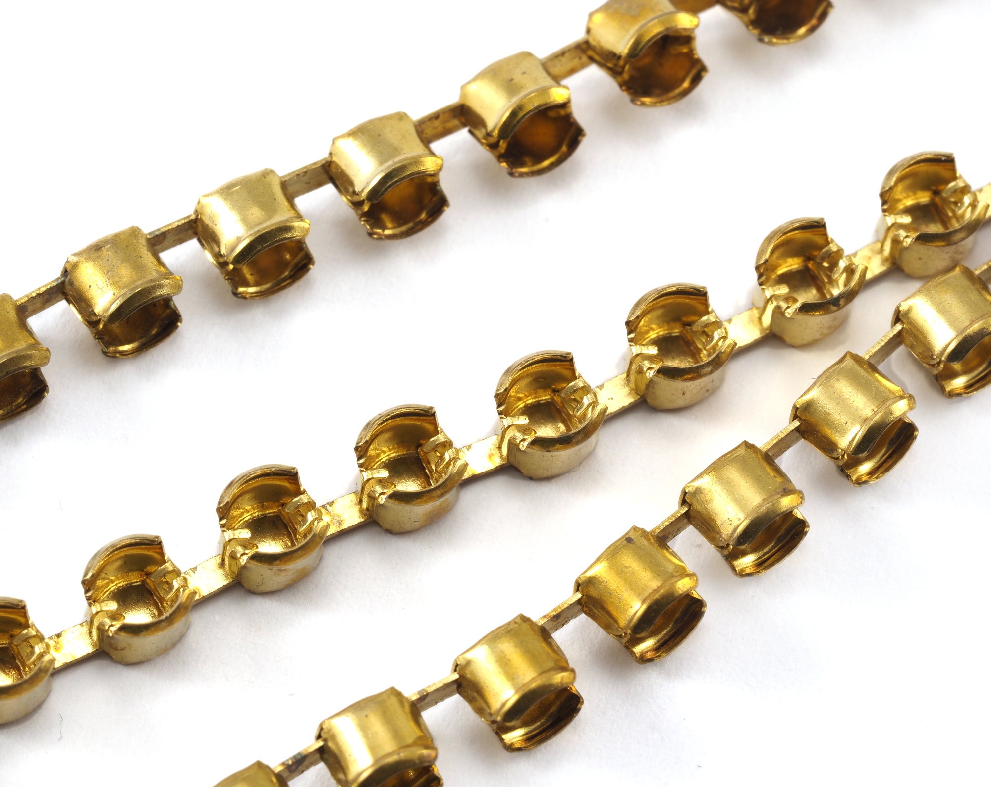 Empty cup chain Empty rhinestone chain SS14 3.5mm setting | Etsy