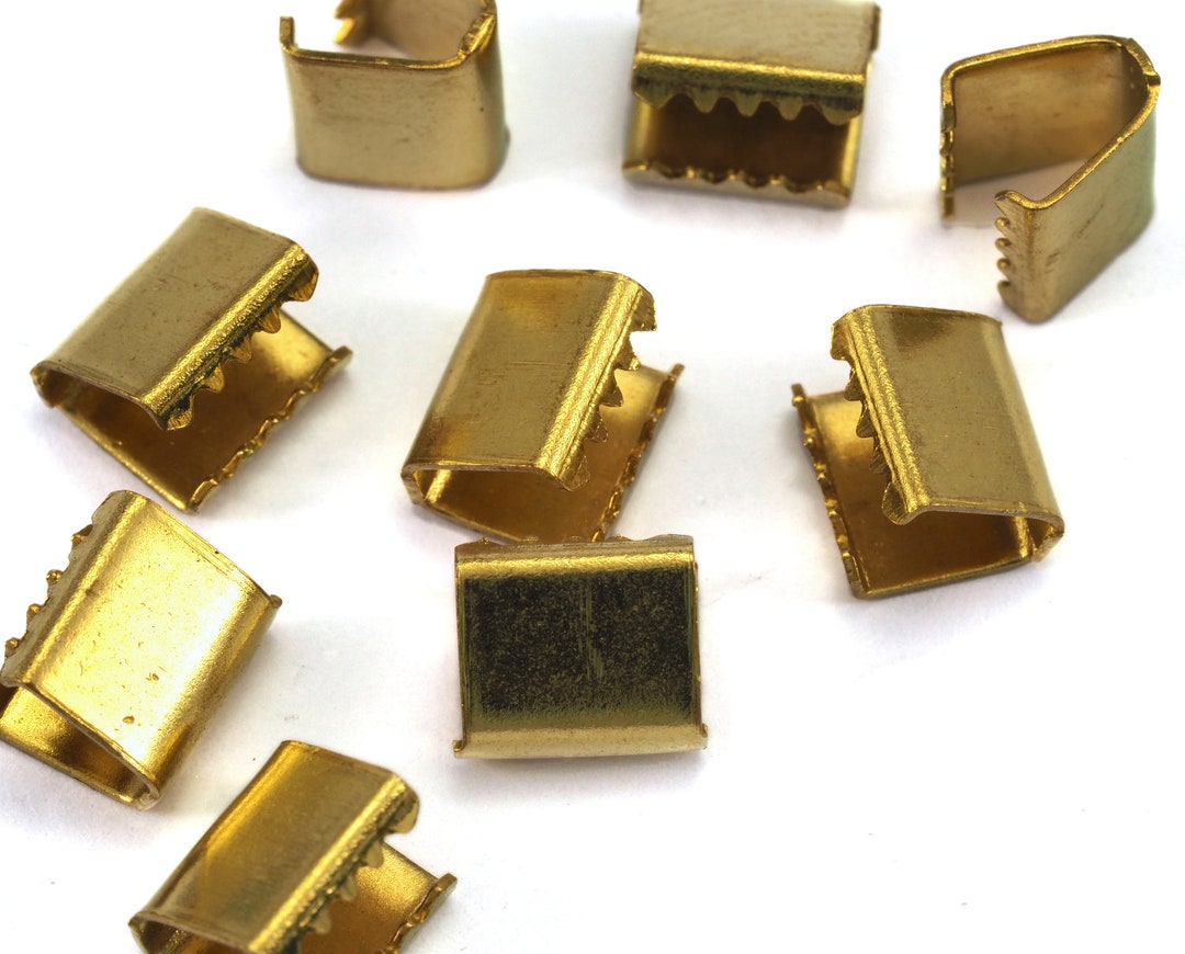 6x7mm Raw Brass Ribbon Crimp End Caps Findings 534 - Etsy