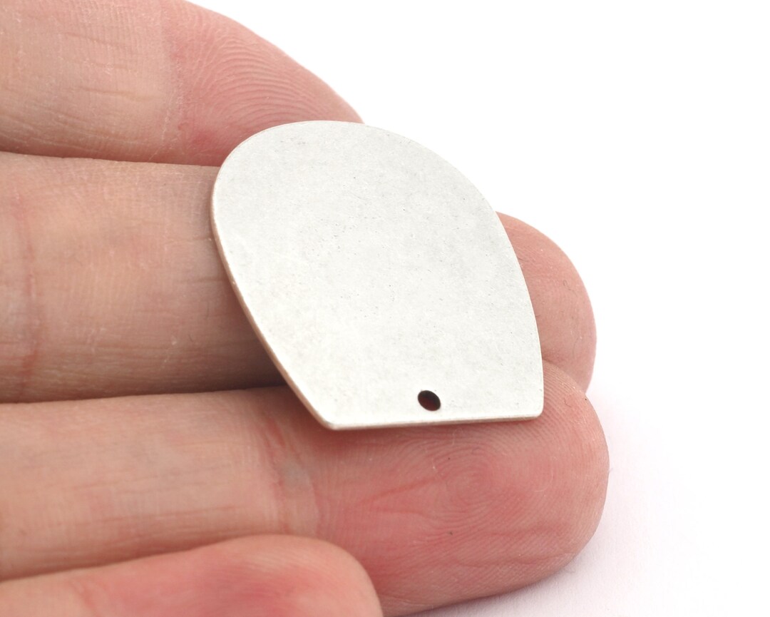 Oblong Oval Shape Semi Circle 25x22.5x0.8mm 1 Hole Antique Silver ...