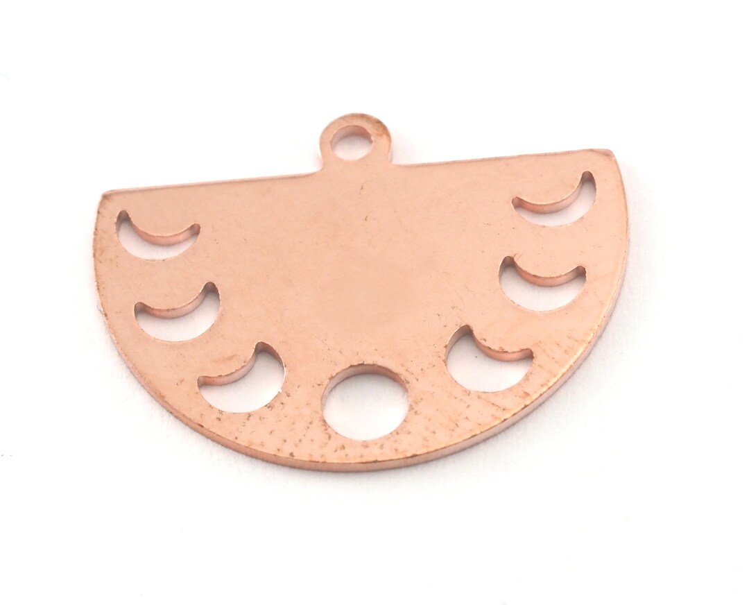 Raw Copper Half Moon Charm With Moon Phase Cutouts, 22x16mm -4116 - Etsy