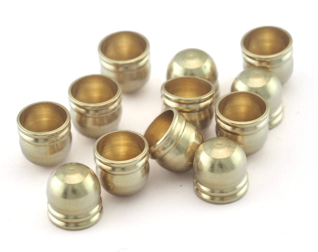 Cord Tip Ends Raw Brass 6x6mm 5mm Inner Ribbon End, Ends Cap, Findings ...