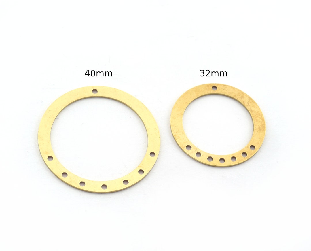 Round Connector Charms, Dangle Charms Hoop Earring Parts, Tag Raw Brass ...