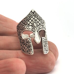 Helmet Adjustable Ring Antique Silver Plated Brass 1 Pc. (19mm 9US ...