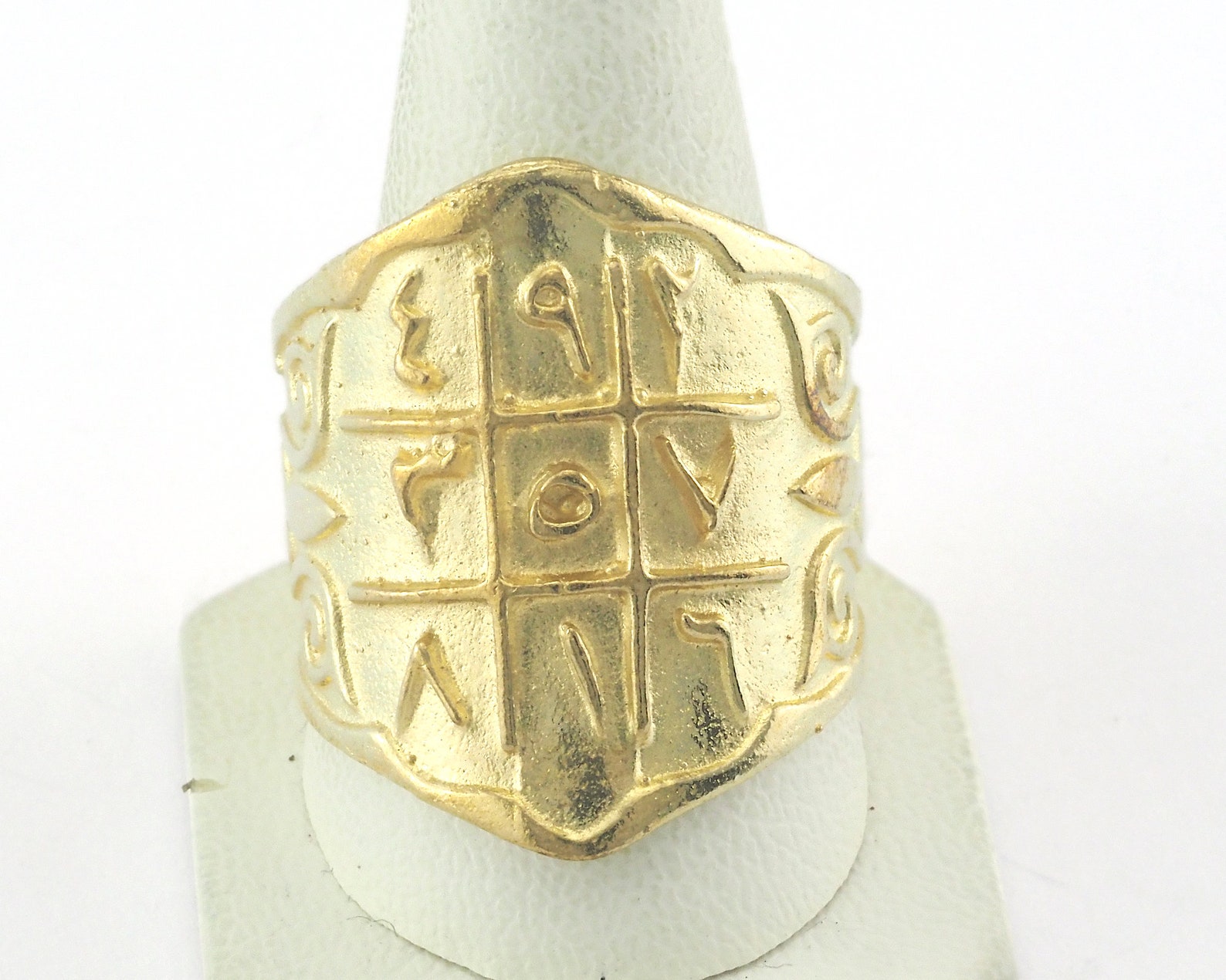 Signet Ring Symbols Adjustable Ring Raw Brass 20mm 10.5US - Etsy