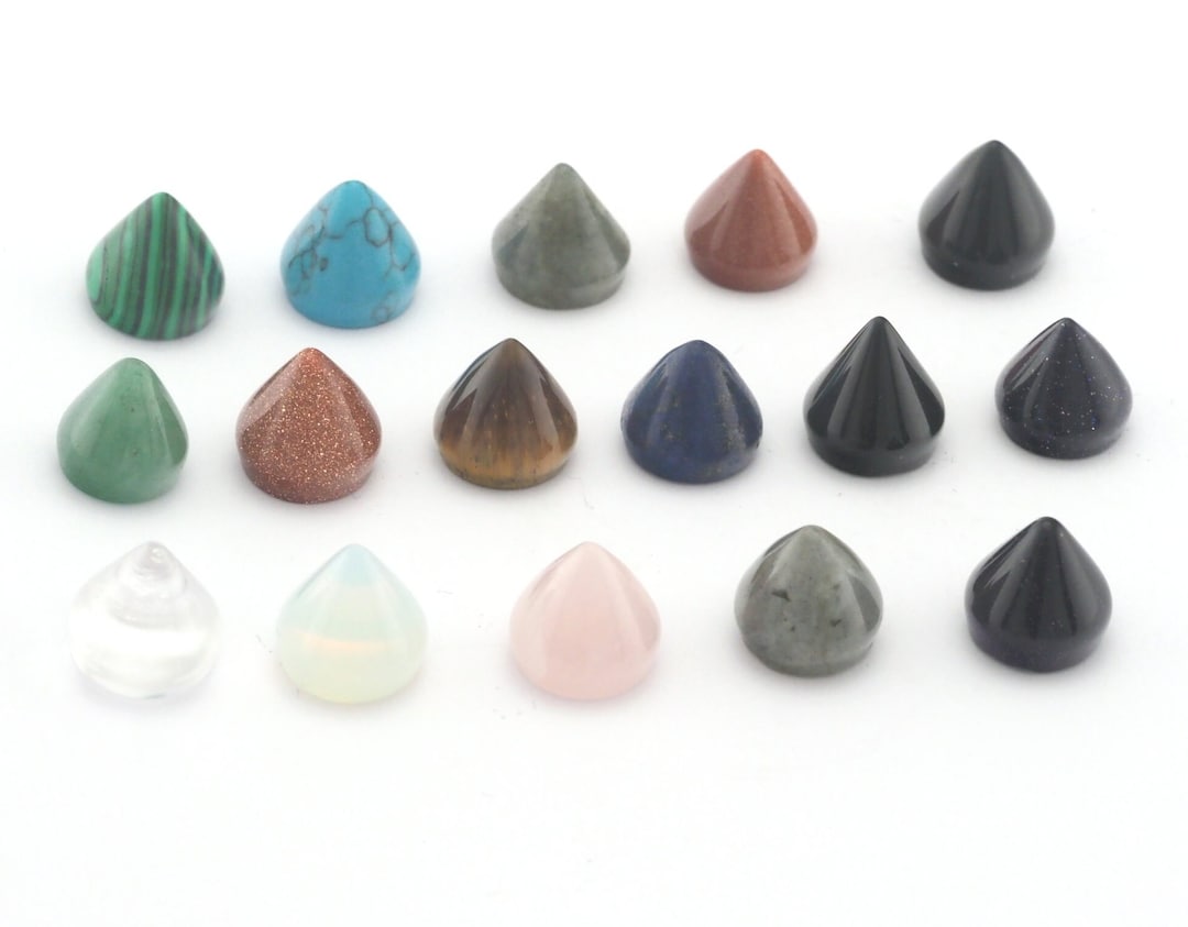 Multi Color Stone Cabochons Cone Shape Gemstones 10.5x11mm (10mm ...
