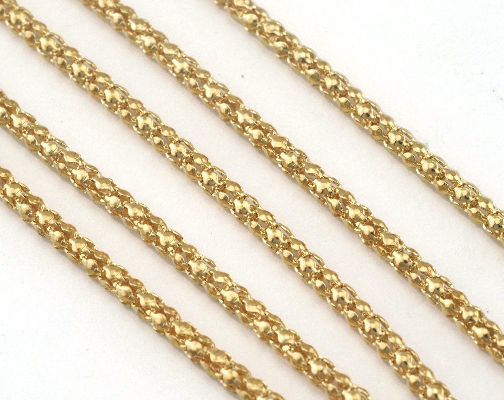 Hollow Mesh Chain Yellow Tone 2.4mm Z127 - Etsy