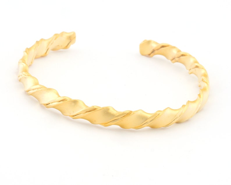 Swirl Bracelet Matte Gold Plated Brass 1 Pc. (58mm Inner Size ...
