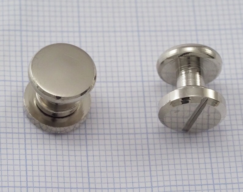 Chicago Screw / Concho Screw Nickel Plated Brass 12x11mm - Etsy