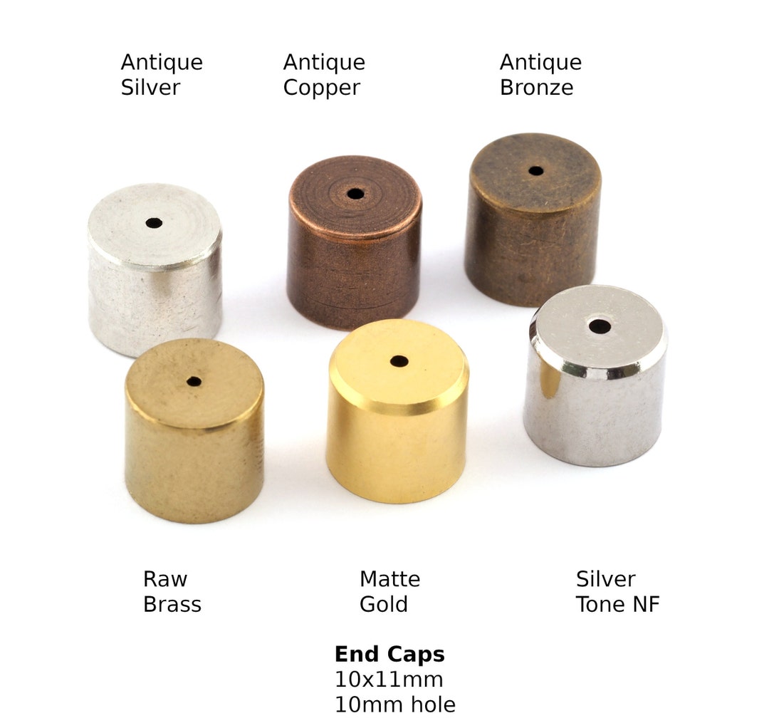 Cord Tip Ends Brass Ends Cap, 10x11mm 10mm Hole Raw Brass, Matte Gold ...