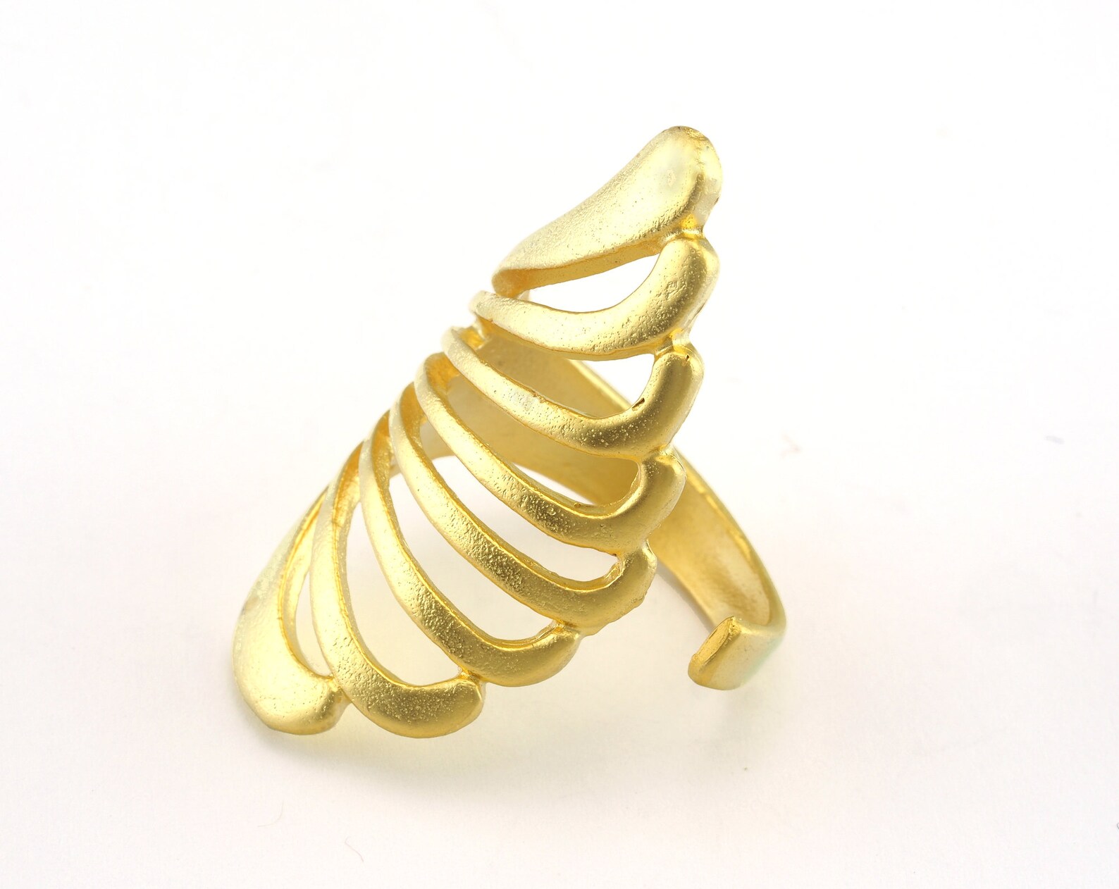 Adjustable Ring Matte Gold Plated Brass 19mm 9US Inner Size - Etsy