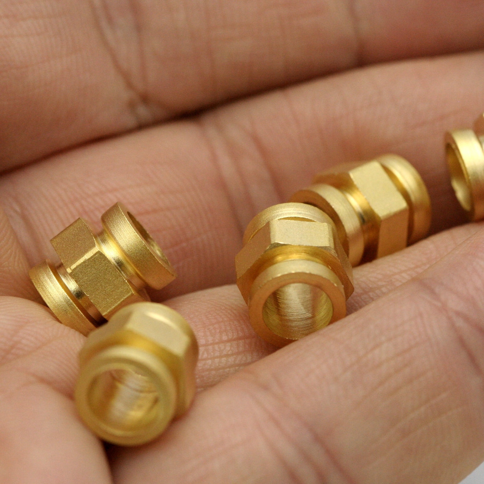 4 Pcs 10x9mm 6mm Hole Gold Plated Brass Round Tube Finding - Etsy