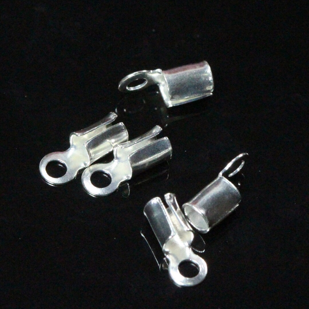 Silver Plated Brass Crimp End Cap, 2.2mm Cord Finding -s3-ks 247 - Etsy