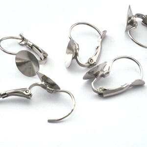 Earring Wire Earring Clips With Bezel 10mm Setting Silver - Etsy