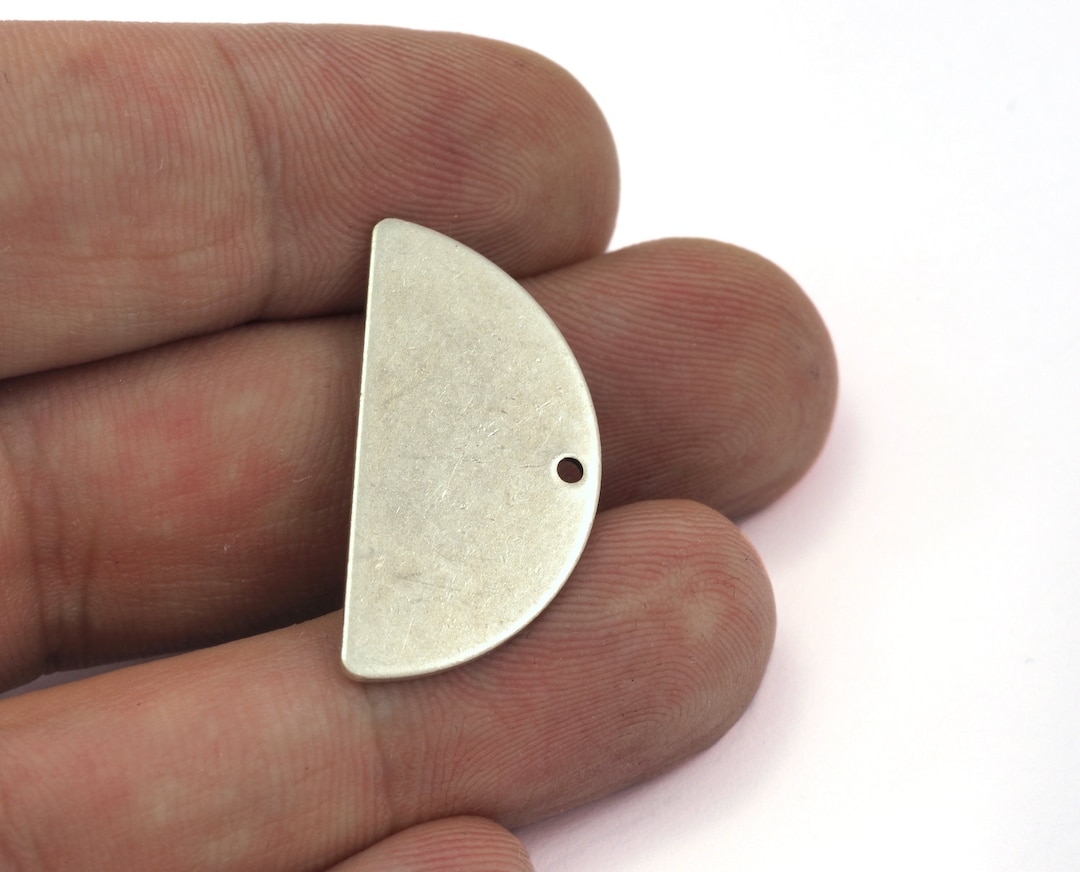 Antique Silver Plated Brass Half Moon Pendant, 30x15mm -SCS 2001 - Etsy