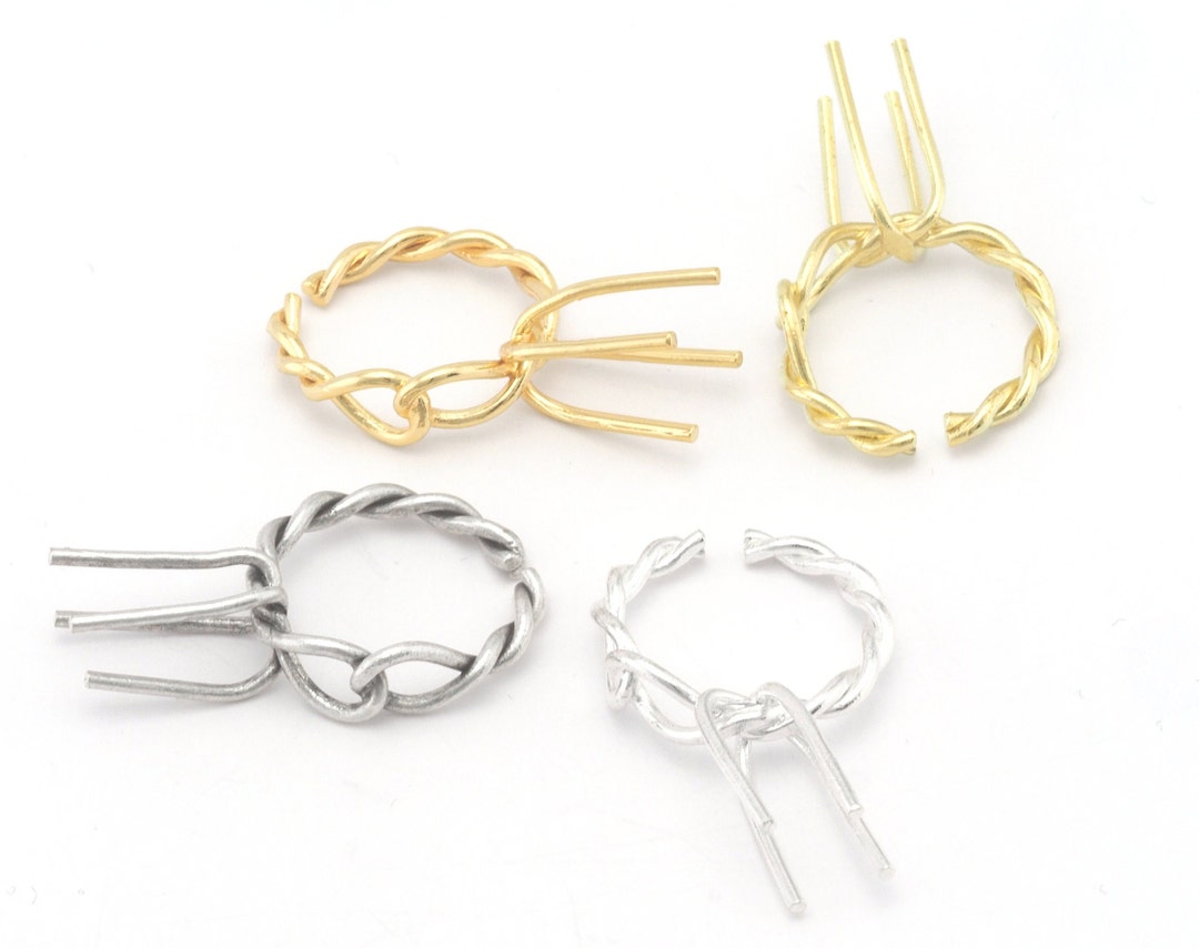 Barbed Wire Claw Ring Base Blank Prong Bezel Raw Brass-antique Silver ...