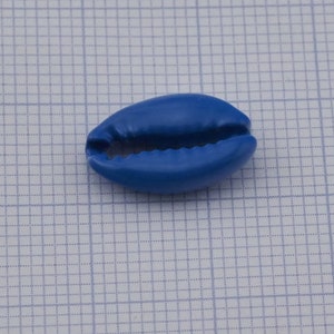 Cowrie Shell, Sea Shell Blue Painted Alloy Pendant Spacer (15x10mm ...