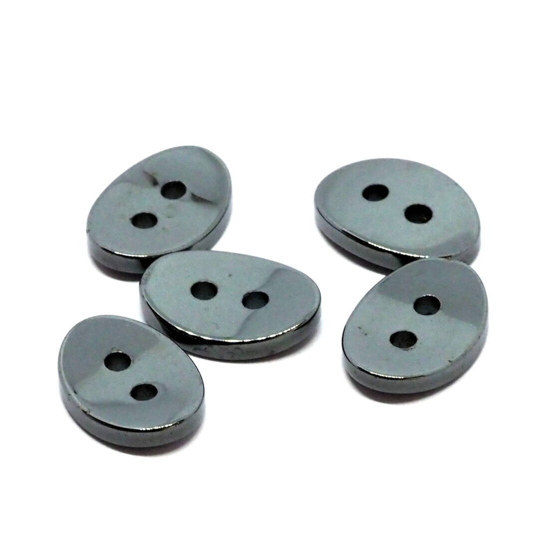 Hematite Button 10x14mm Non-magnetic Gem Connector 1040 - Etsy