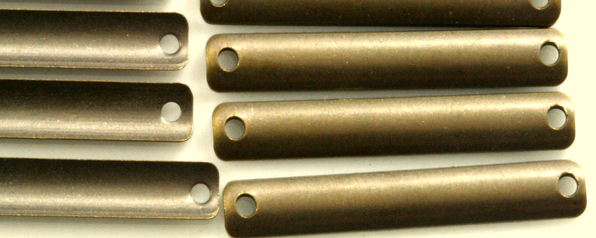 Curved rectangle 2 hole connector 100 pcs Antique brass Tone | Etsy