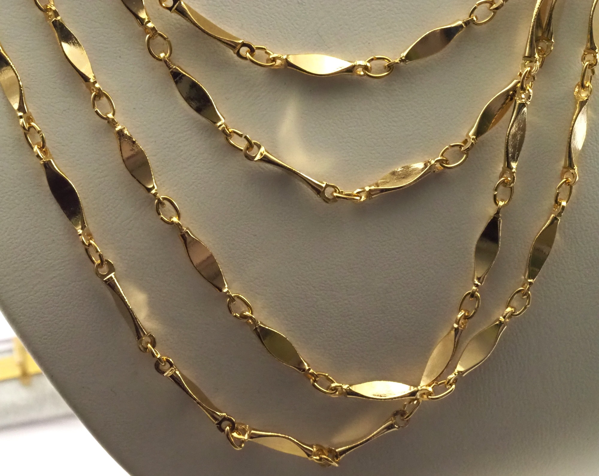 Brass Link Marquise Sequin Chain Gold Plated 16x3mm 2104 - Etsy