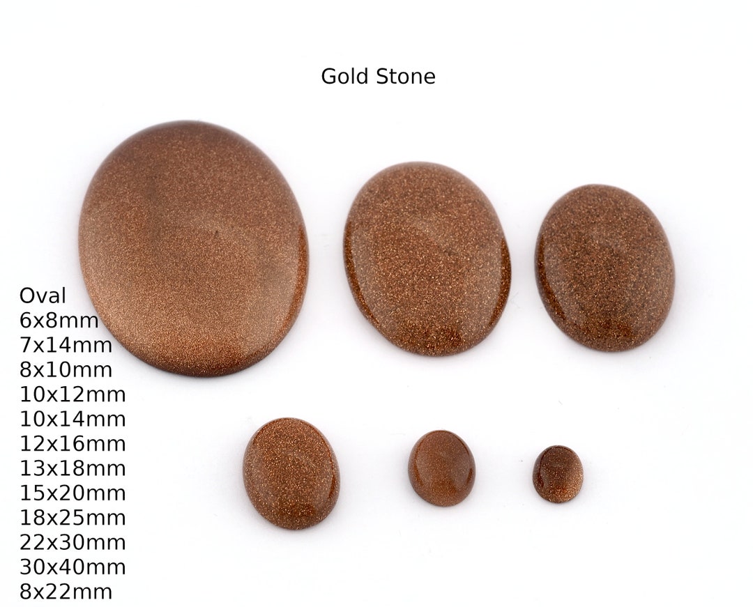 Gold Stone Cabochons Oval Flatback Cabochons Cab52-10 - Etsy