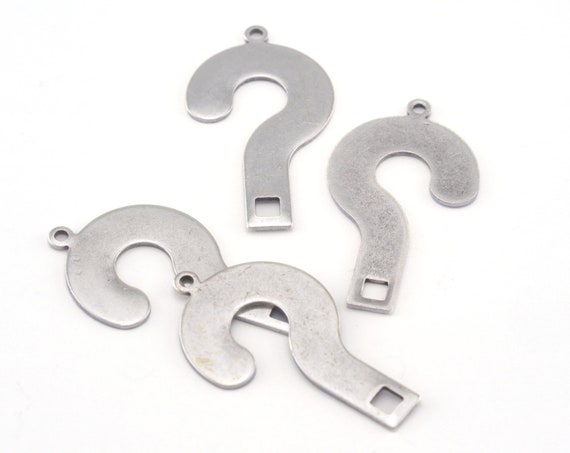 Question Mark Connector Charms Antique Silver Plated Brass | Etsy