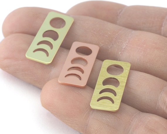 Rectangle Half Moon states of the Moon Holes Copper Raw - Etsy