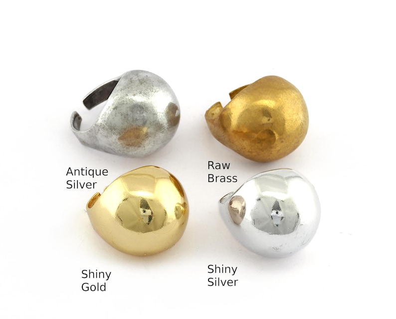 Dome Ring, Adjustable Brass, Silver, Gold (19mm/9us) -3066 - Etsy