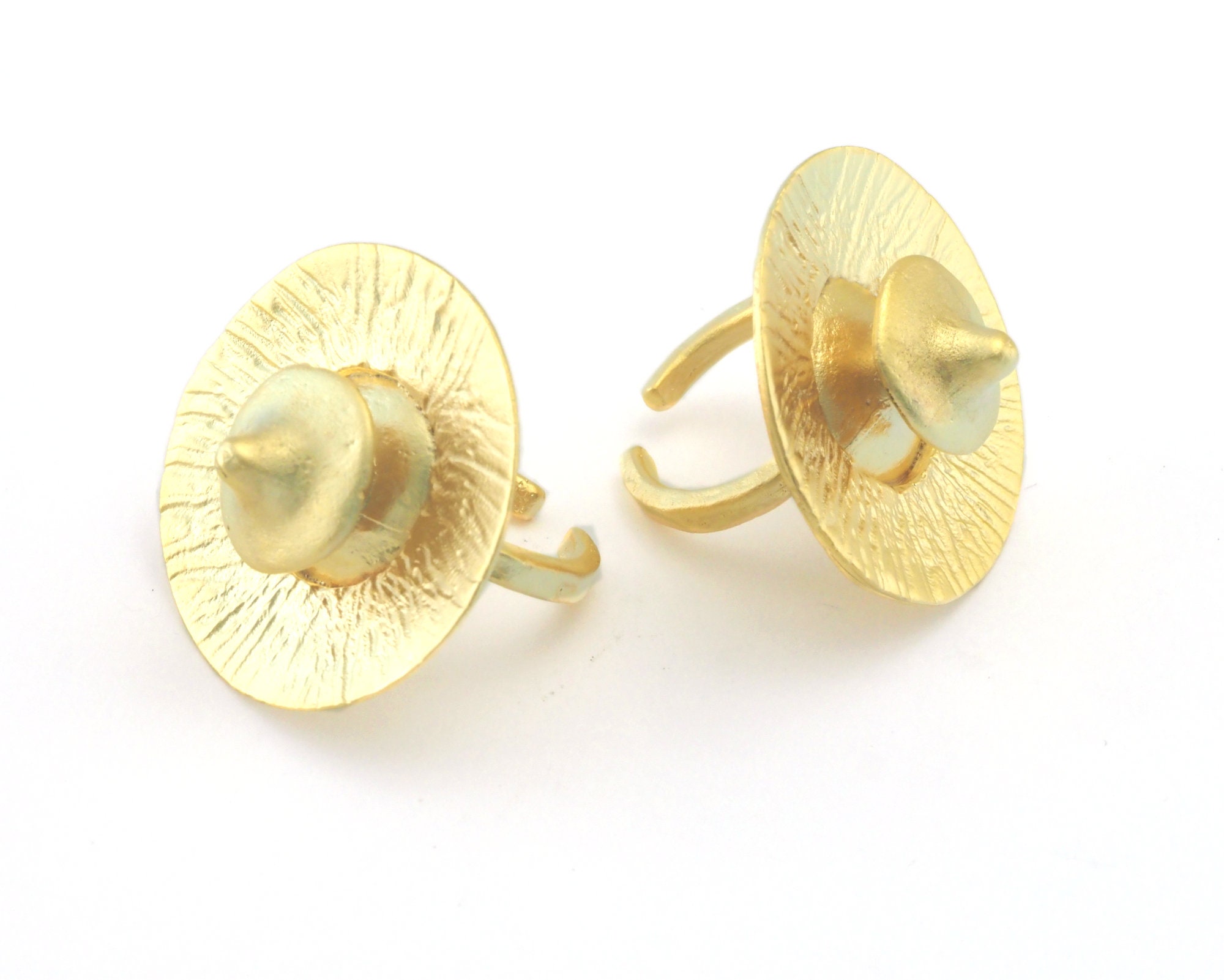 Drum Cymbal Disc Adjustable Ring Matte Gold Plated Brass (18mm 7.5US ...