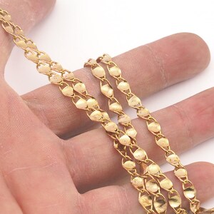 Eye Shape Chain Wavy Chain Disc Chain Soldered Chain Raw Brass 4.5mm ...