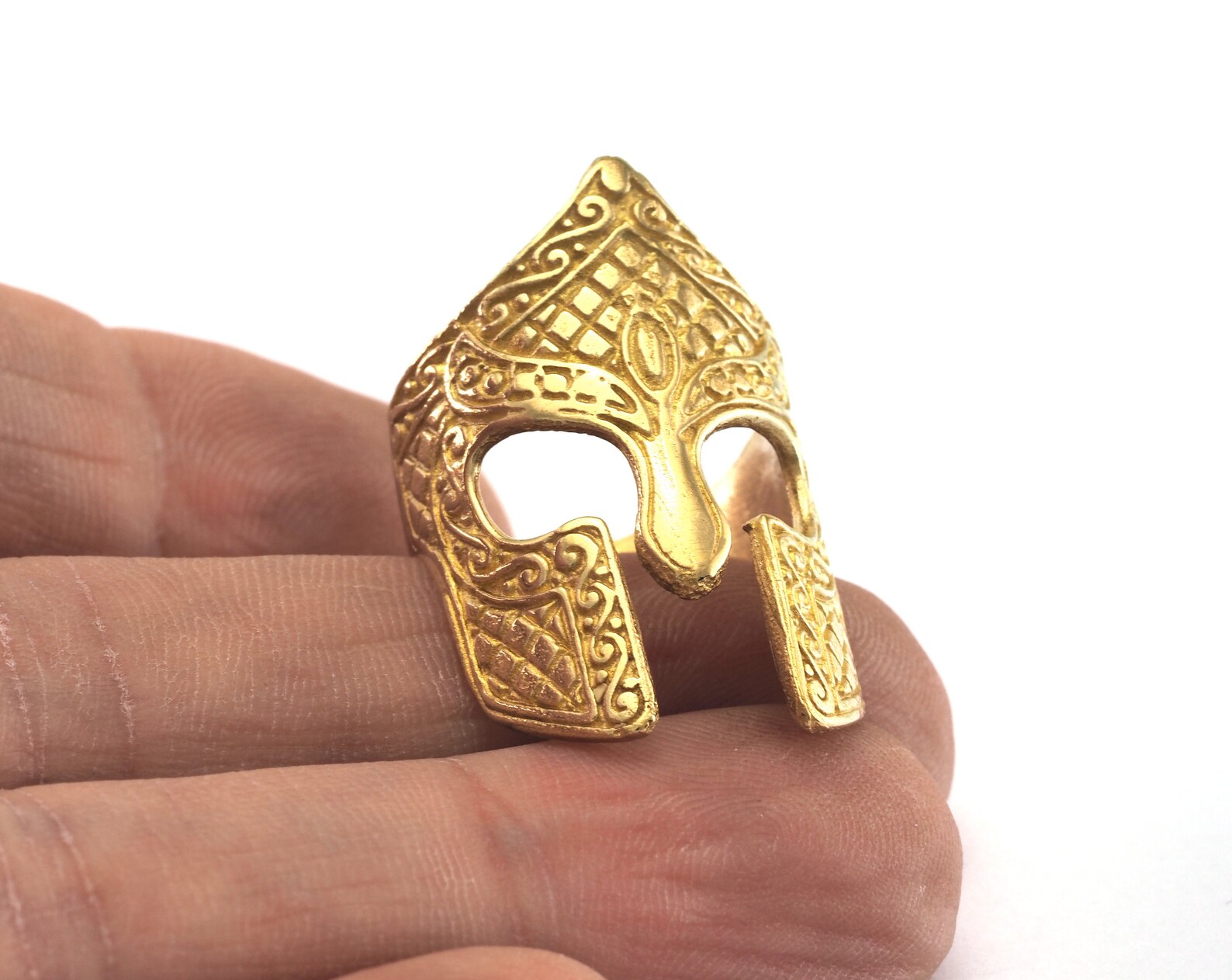 Helmet Ring Adjustable Raw Brass 1 Pc. (19mm 9US Inner Size) 2542 - Etsy