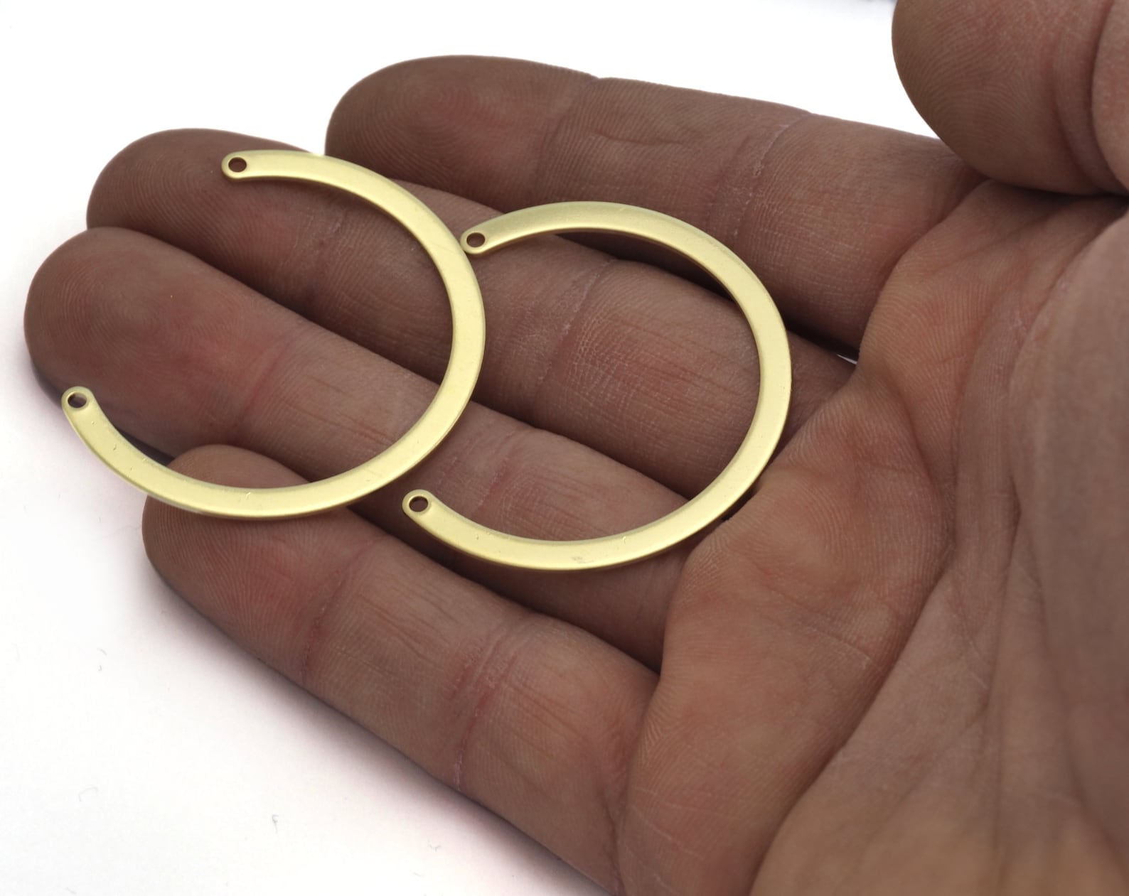 C Shape 4/3 Circle Raw Brass Blanks Connector 2 Hole 40mm - Etsy