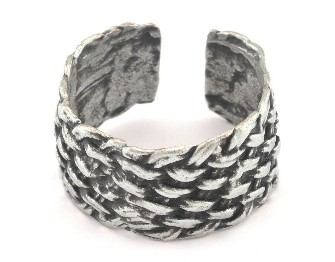 Adjustable Ring Antique Silver Plated Brass (18mm 7.5US Inner Size ...