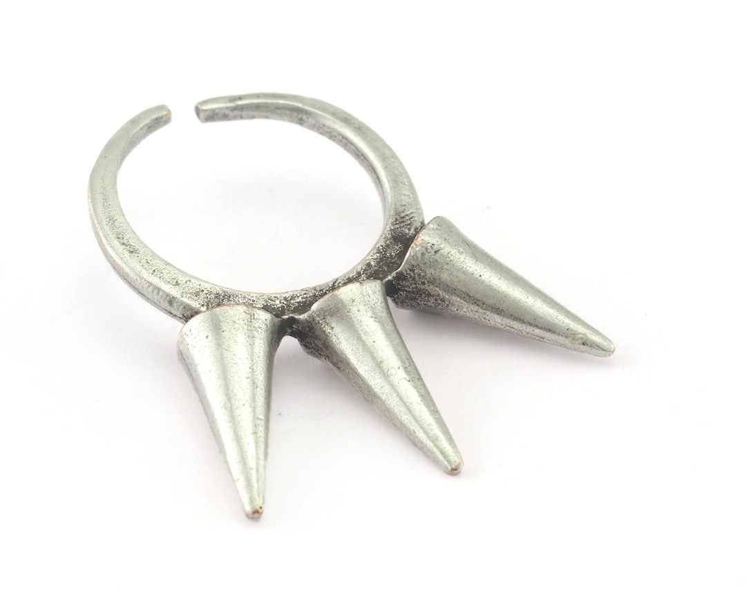 Anillo ajustable con punta de latón chapado en plata antigua tamaño ...