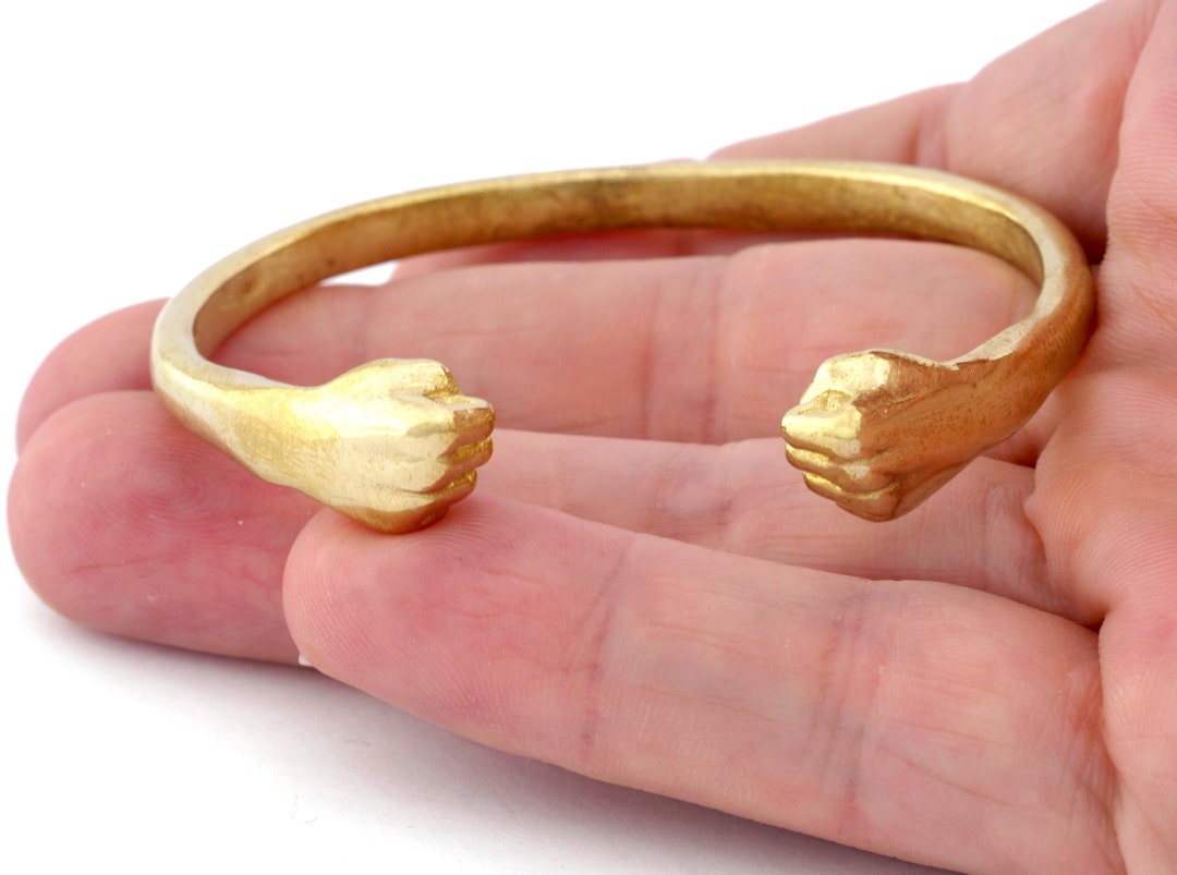 Fist Punch Cuff Bracelet, Open Bangle (55mm Inner Size - Adjustable ...