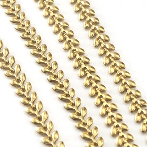 Leaf Branch Jewelry Chain Raw Brass Width: 5.3mm Z173 - Etsy