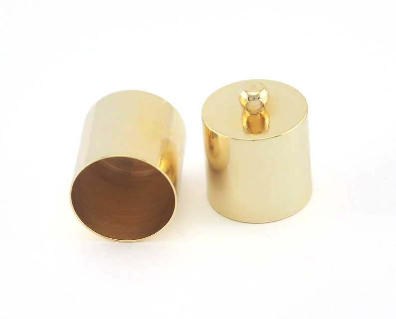 Shiny Gold Plated Brass End Cap With Loop (15x16mm) -ENC14 3923 - Etsy