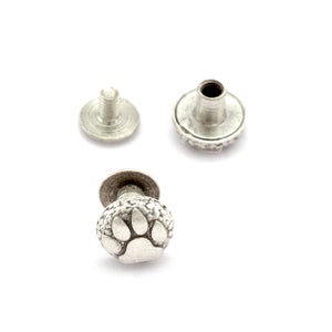 Paw Animal Screw Rivets, Chicago Screw / Concho Screw, Antique Silver ...