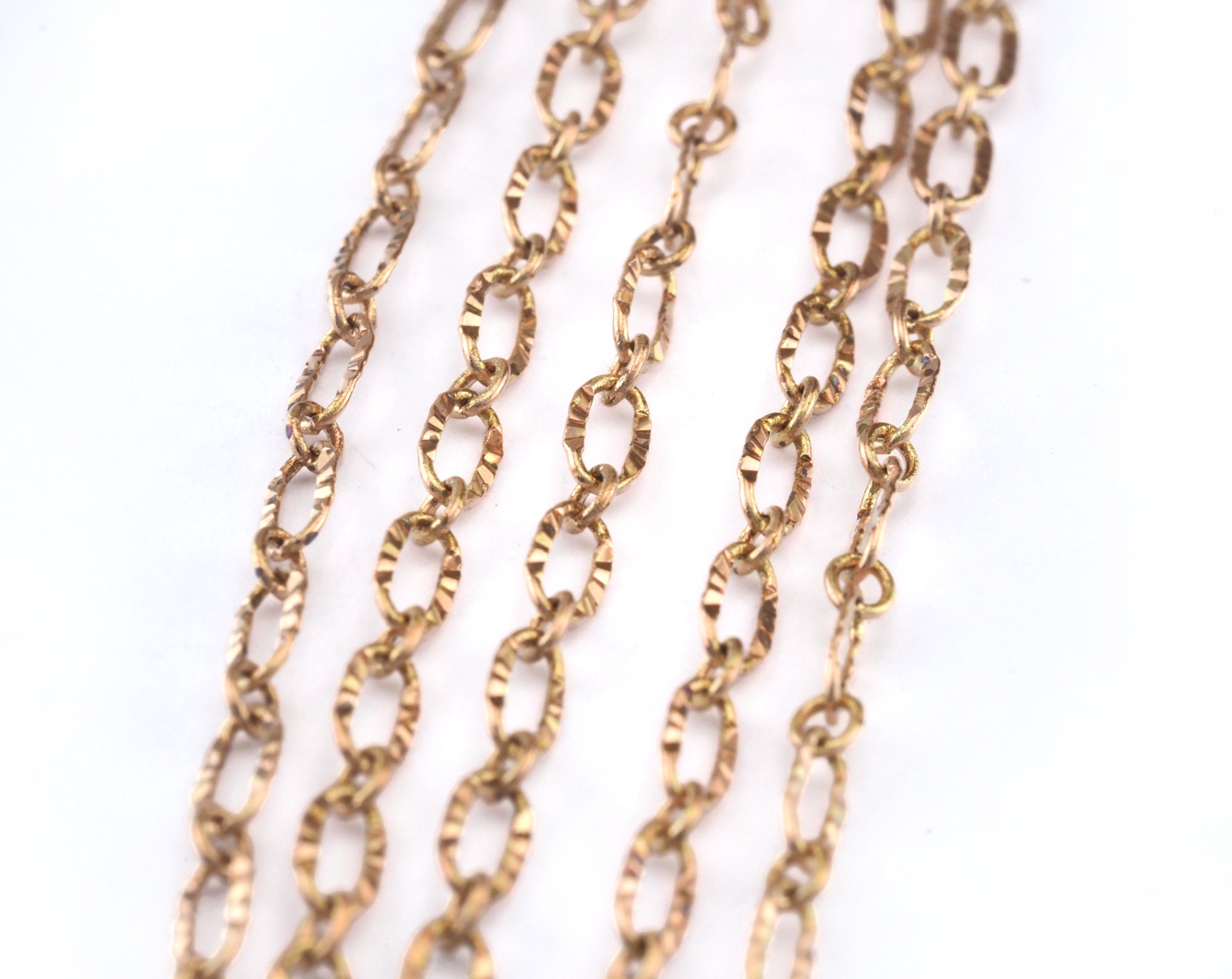 Oval Soldered Textured (faceted) Cable Chain Raw Brass 3.2mm Z153 - Etsy