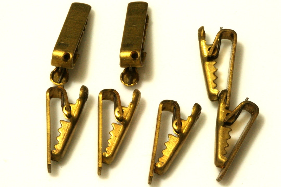 Raw Brass Alligator Clasp With One Loop With Teeth 19mm 609 - Etsy