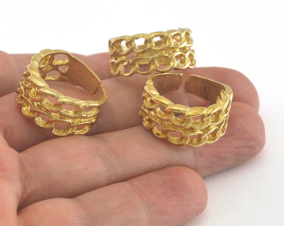 Chain Ring Raw Brass Chain shape 18mm 8US inner size OZ3063 | Etsy