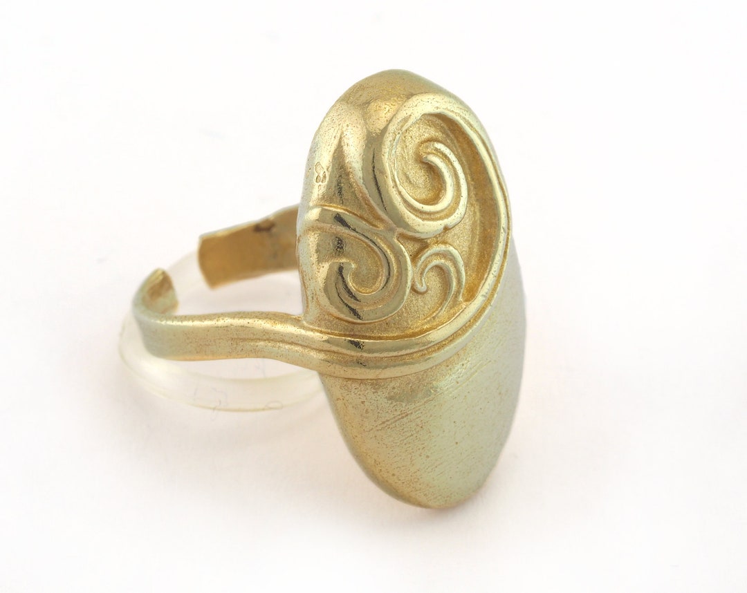 Adjustable Oval Ring Raw Brass (16mm 5.5US Inner Size) 3290 Ring23 - Etsy