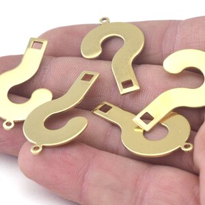 Question Mark Connector Charms Raw Brass 34x19mm 0.8mm Thickness ...