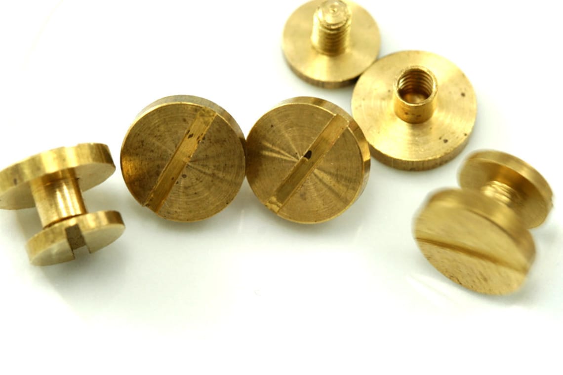 Chicago Screw / Concho Screw 10x7mm Raw Brass Studs Screw | Etsy