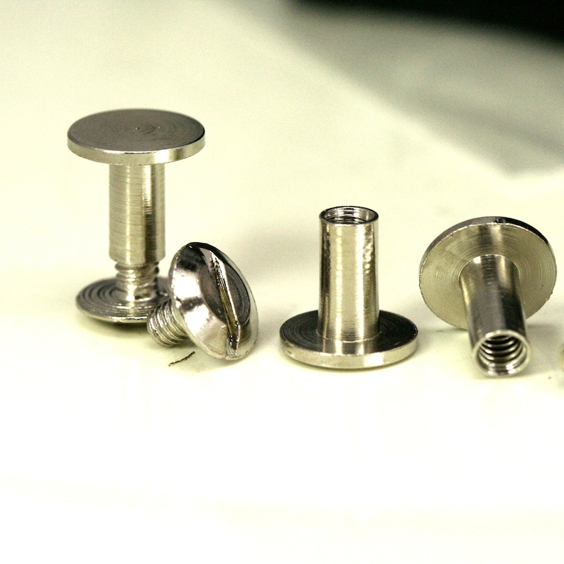 Chicago Screw / Concho Screw 16x9mm Nickel Plated Brass - Etsy