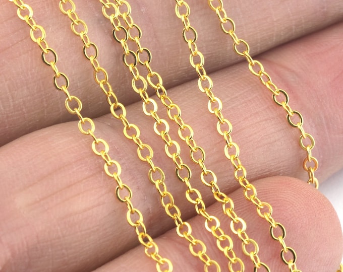 Oval Soldered Textured faceted Cable Chain Raw Brass 3.2mm - Etsy