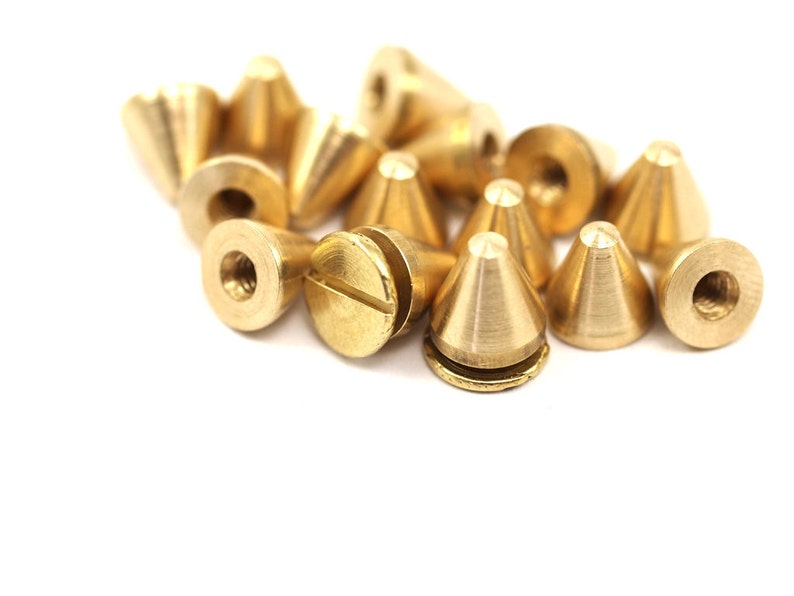 Screw Spikes 5 Pcs Raw Brass Spike Tribal Stud 8x8mm With - Etsy Sweden