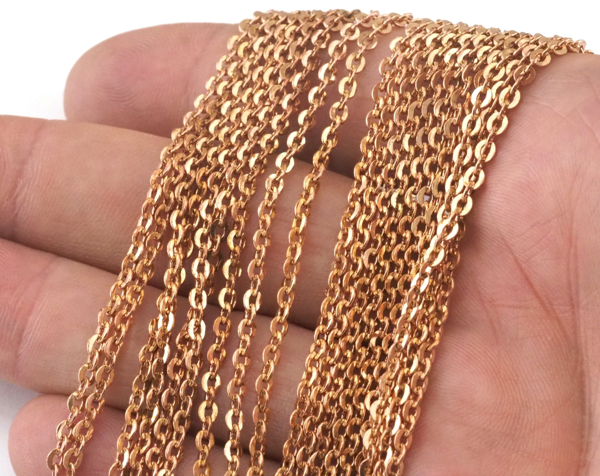 Soldered Cable Link Chain Raw Brass 2.6mm Z134 | Etsy