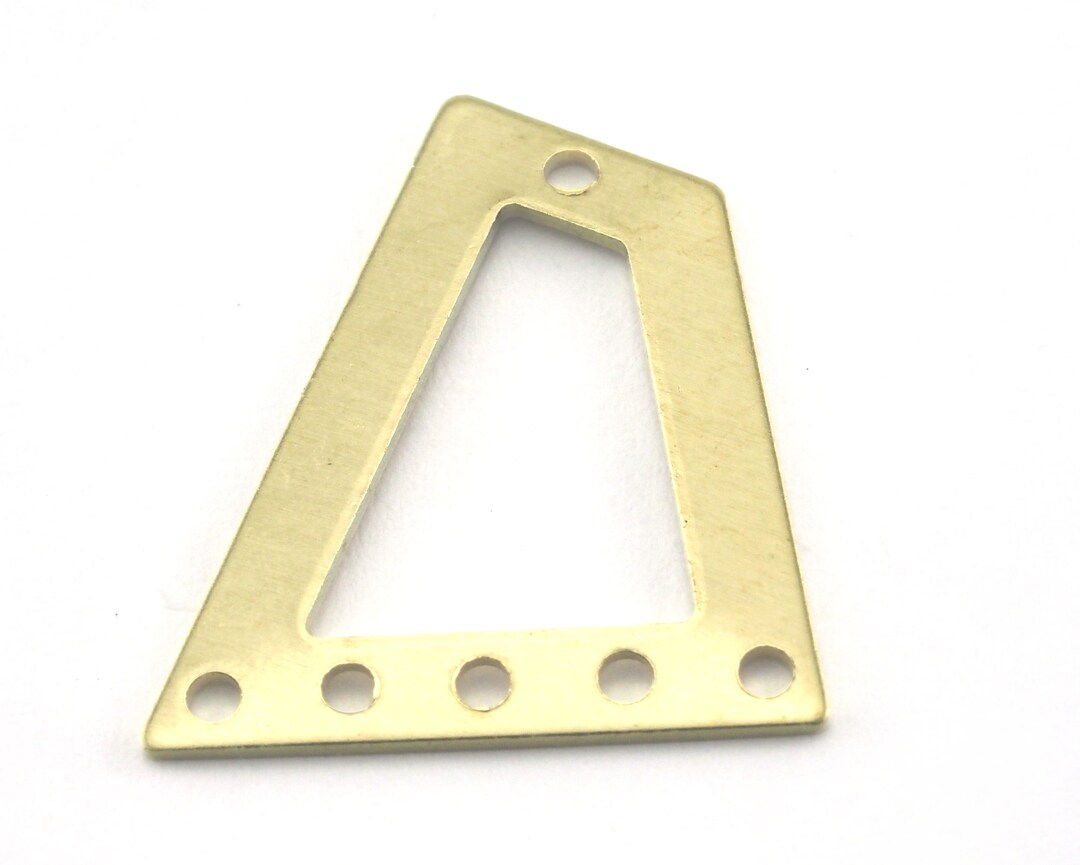Trapezoid Rectangle 6 Hole Raw Brass 23x21mm Charms , Findings ...